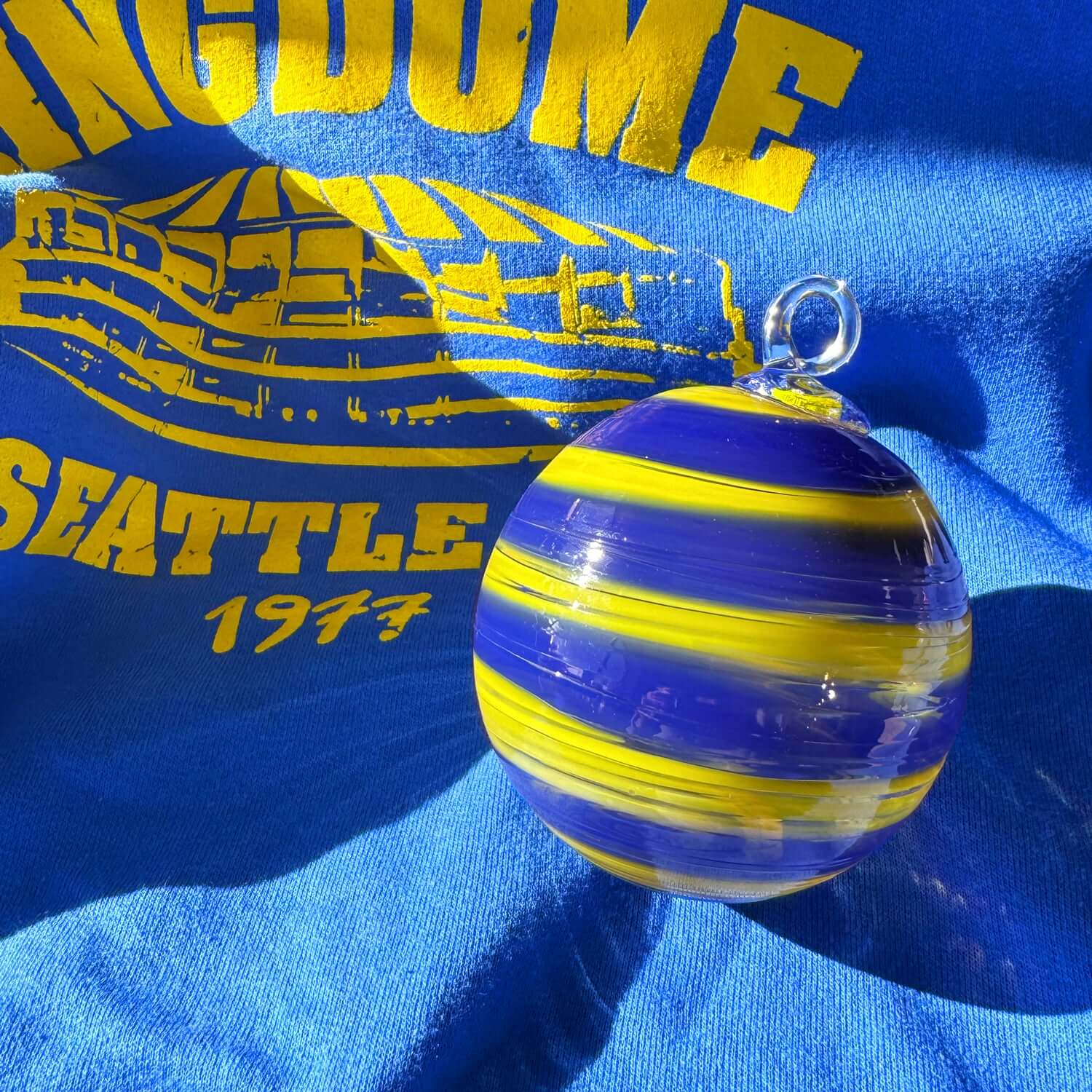Handmade Glass Ornament: Seattle Mariners Throwback