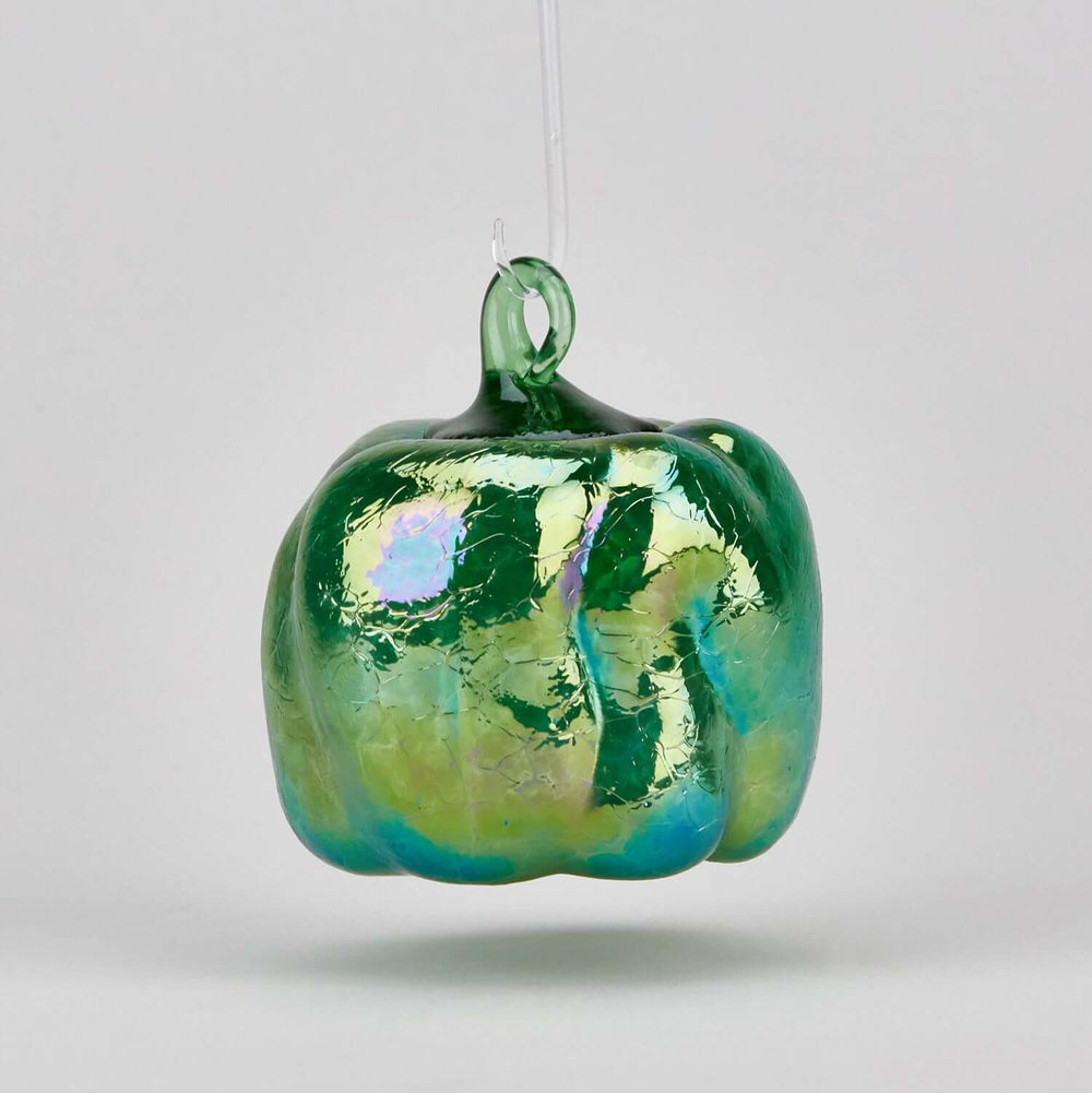 Handmade Glass Fruit & Vegetable Ornament: Green Pepper