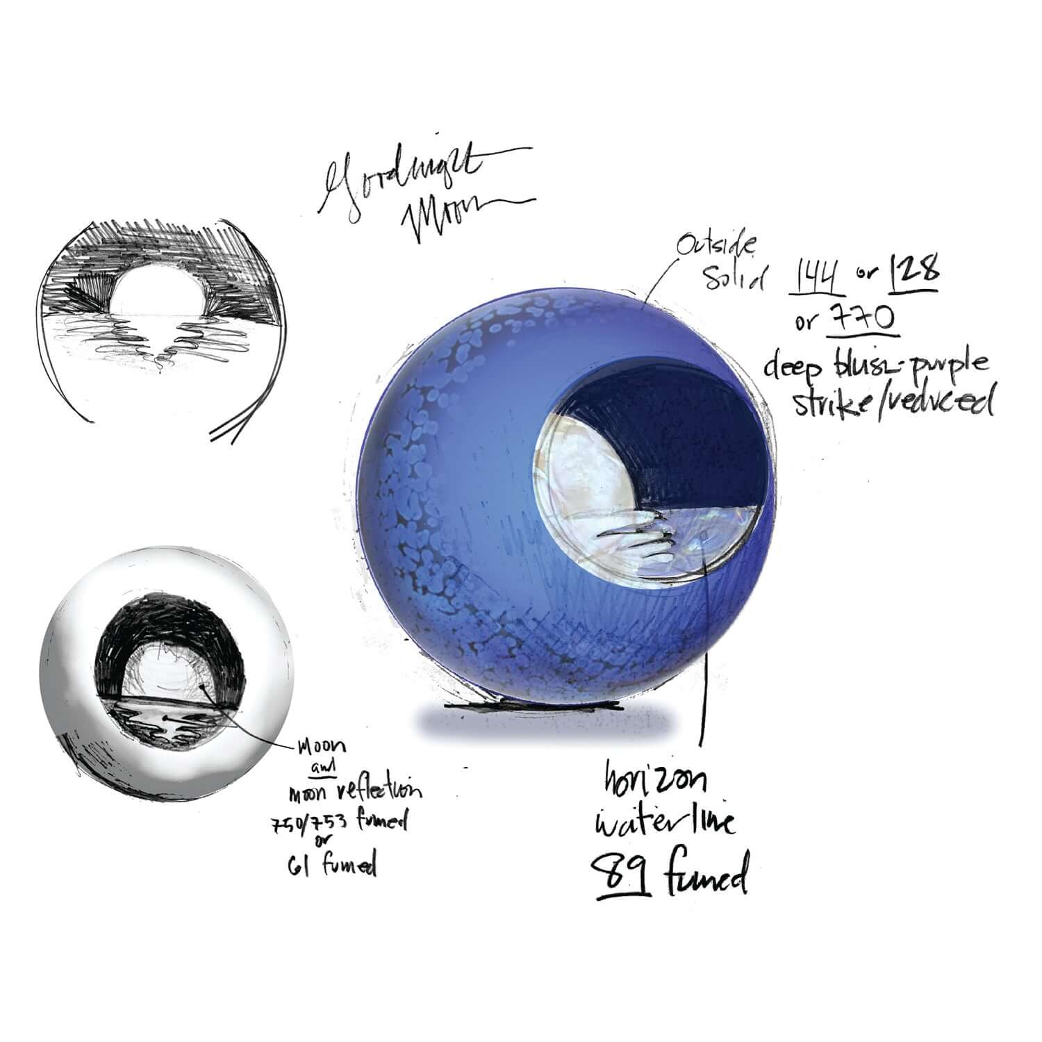 celestial paperweights – Glass Eye Studio